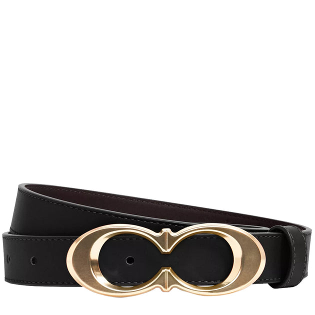 Buy Coach Signature Buckle Belt, 25 Mm in Black/ Gold C1725 Online in ...