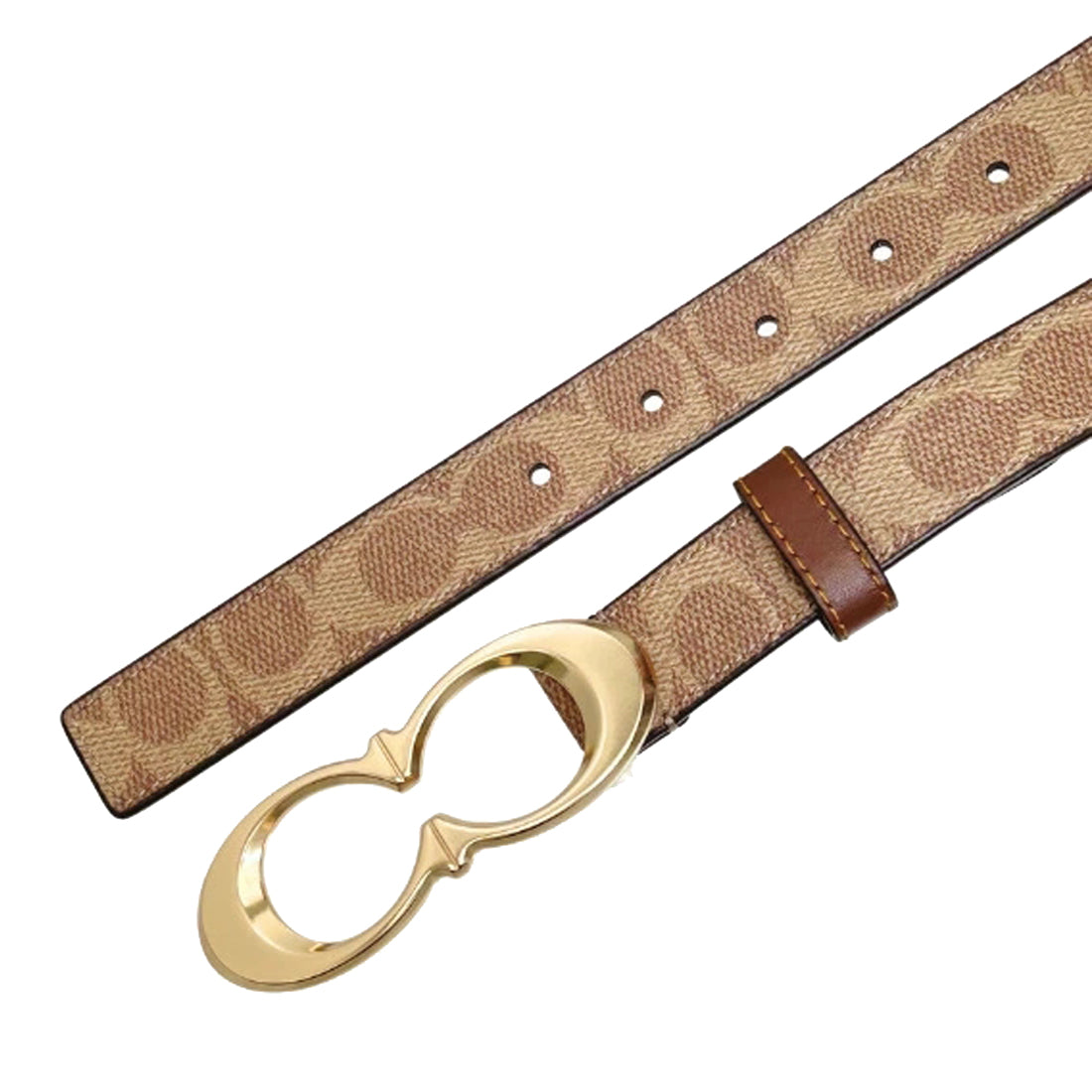 Buy Coach Signature Buckle Belt, 25 Mm in Tan/ Brown CX061 Online in ...