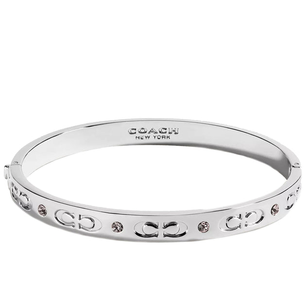 Buy Coach Signature Hinged Bangle Bracelet in Silver CX769 Online in ...
