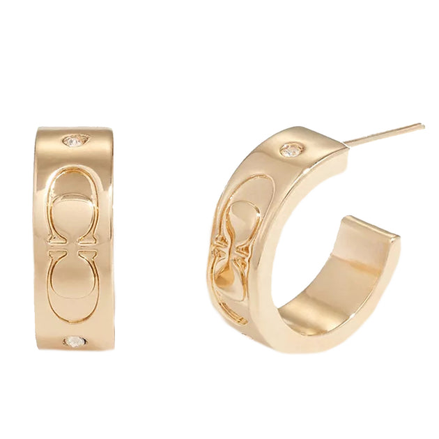 Buy Coach Signature Huggie Earrings In Gold CI901 Online in Singapore ...