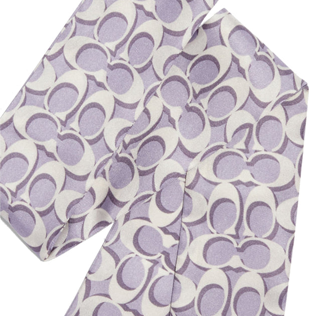 Coach Signature Print Silk Skinny Scarf in Mist c8363 – PinkOrchard.com