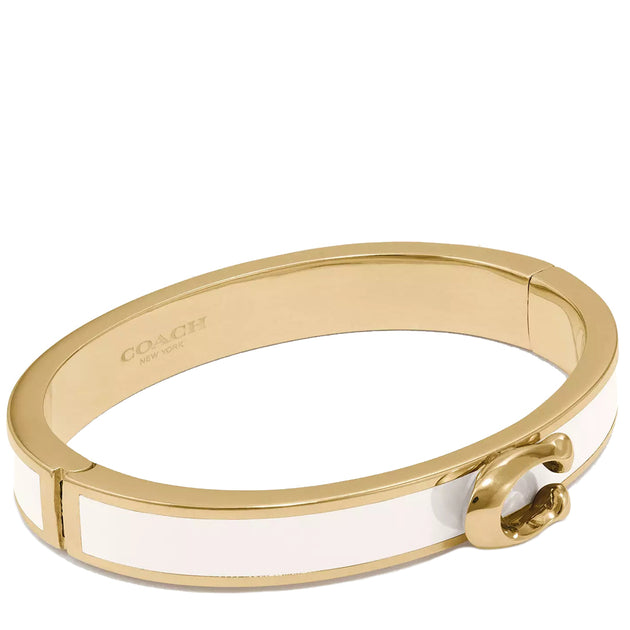 Buy Coach Signature Push Hinged Bangle Bracelet in Gold/ Chalk F67480 ...