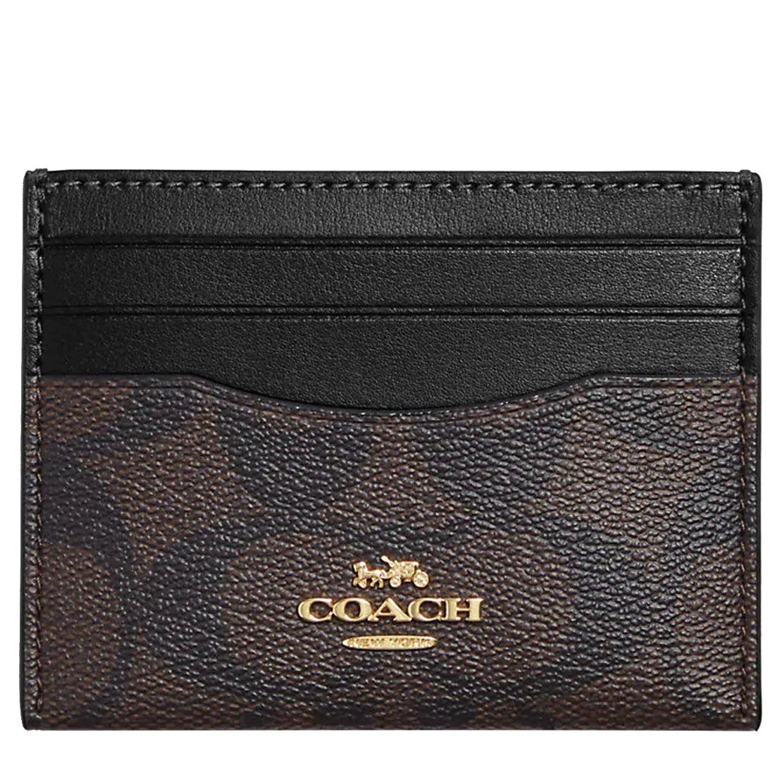 Coach Slim Id Card Case In Signature Canvas in Brown/ Black CH415 ...