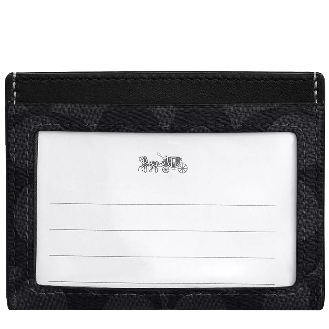 Buy Coach Slim Id Card Case In Signature Canvas in Charcoal/ Black ...