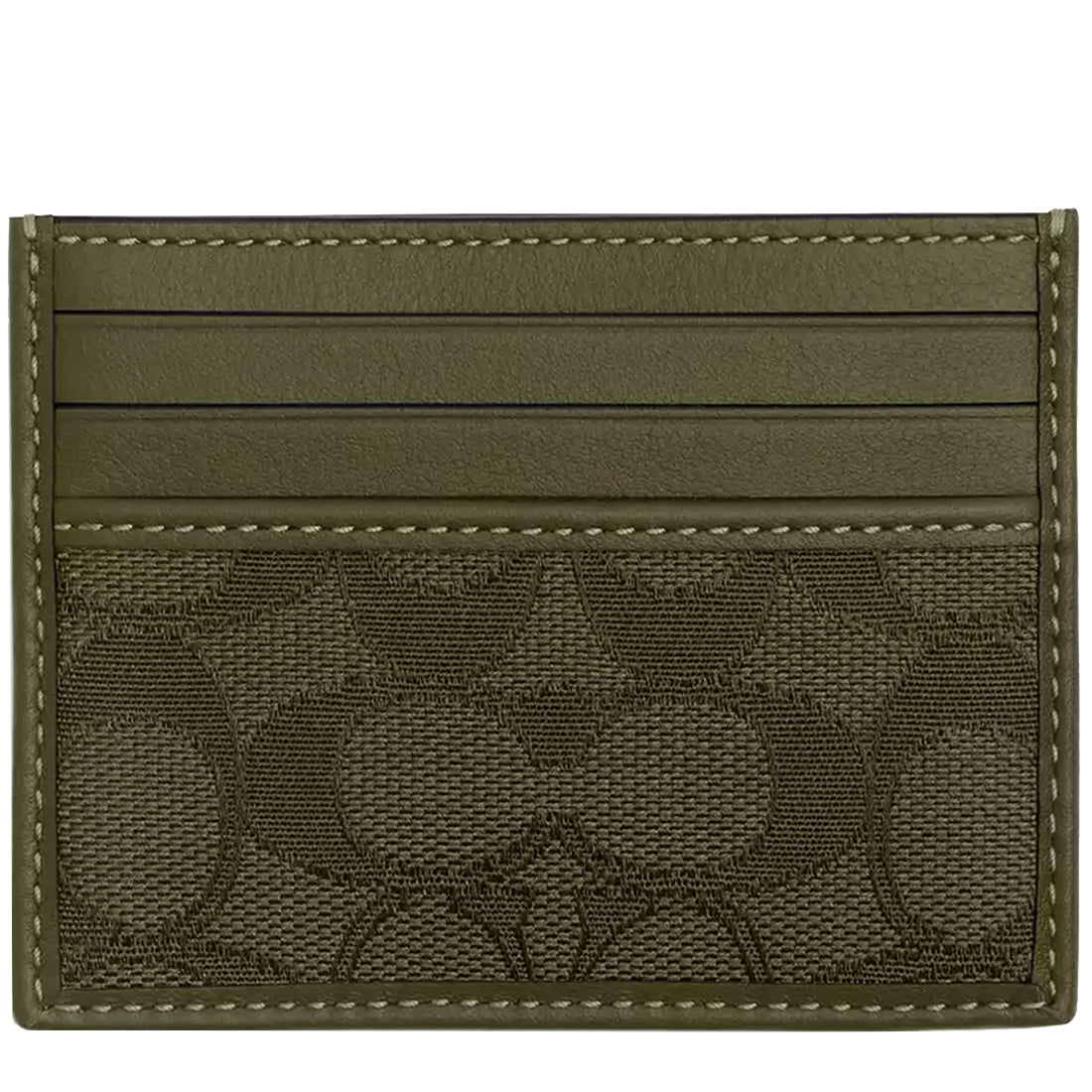 Buy Coach Slim Id Card Case In Signature Jacquard in Olive Drab/ Olive ...