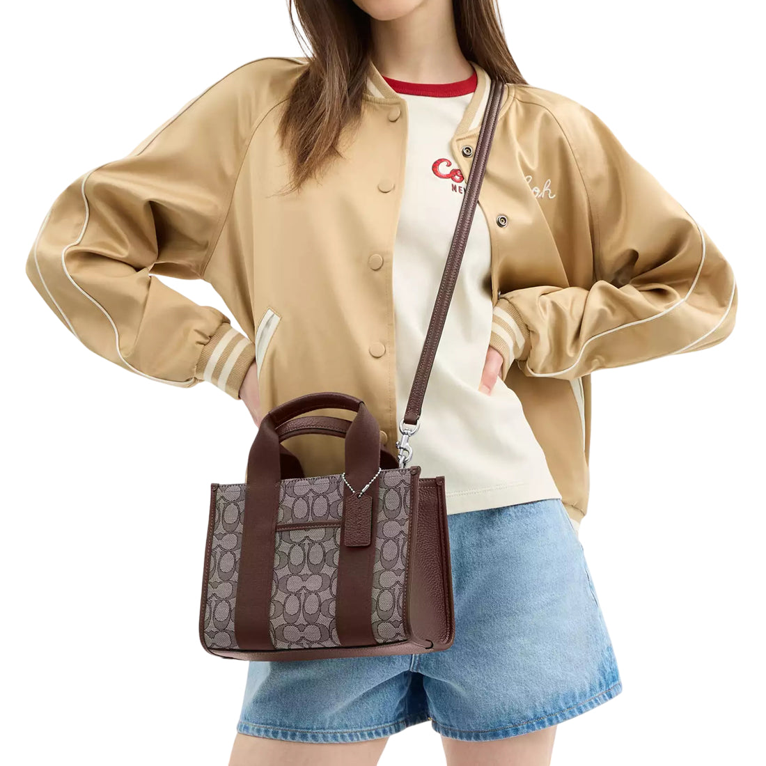 Coach Smith Tote Bag 24 In Signature Jacquard - Oak/ Maple CAR78 ...