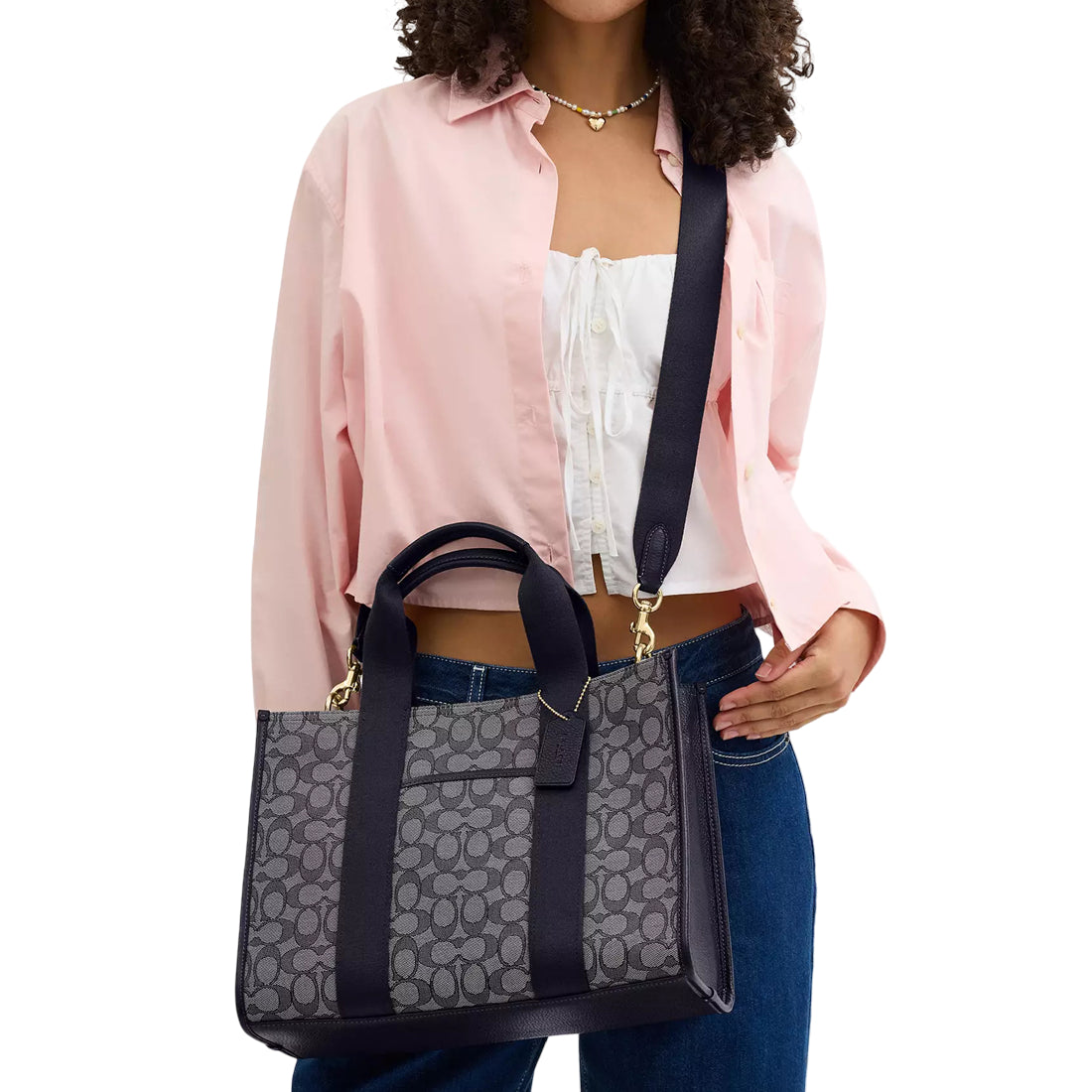 Coach Smith Tote Bag In Signature Jacquard - Navy/ Midnight Navy CY367 ...