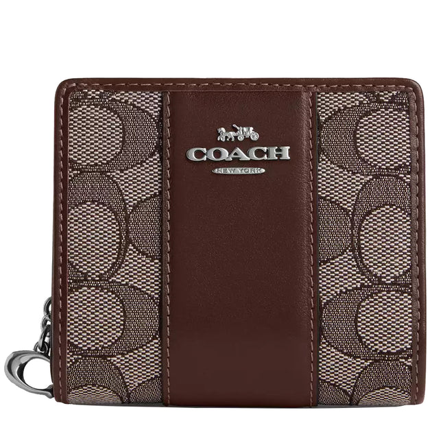 Buy Coach Snap Wallet In Signature Jacquard in Oak/ Maple CU991 Online ...