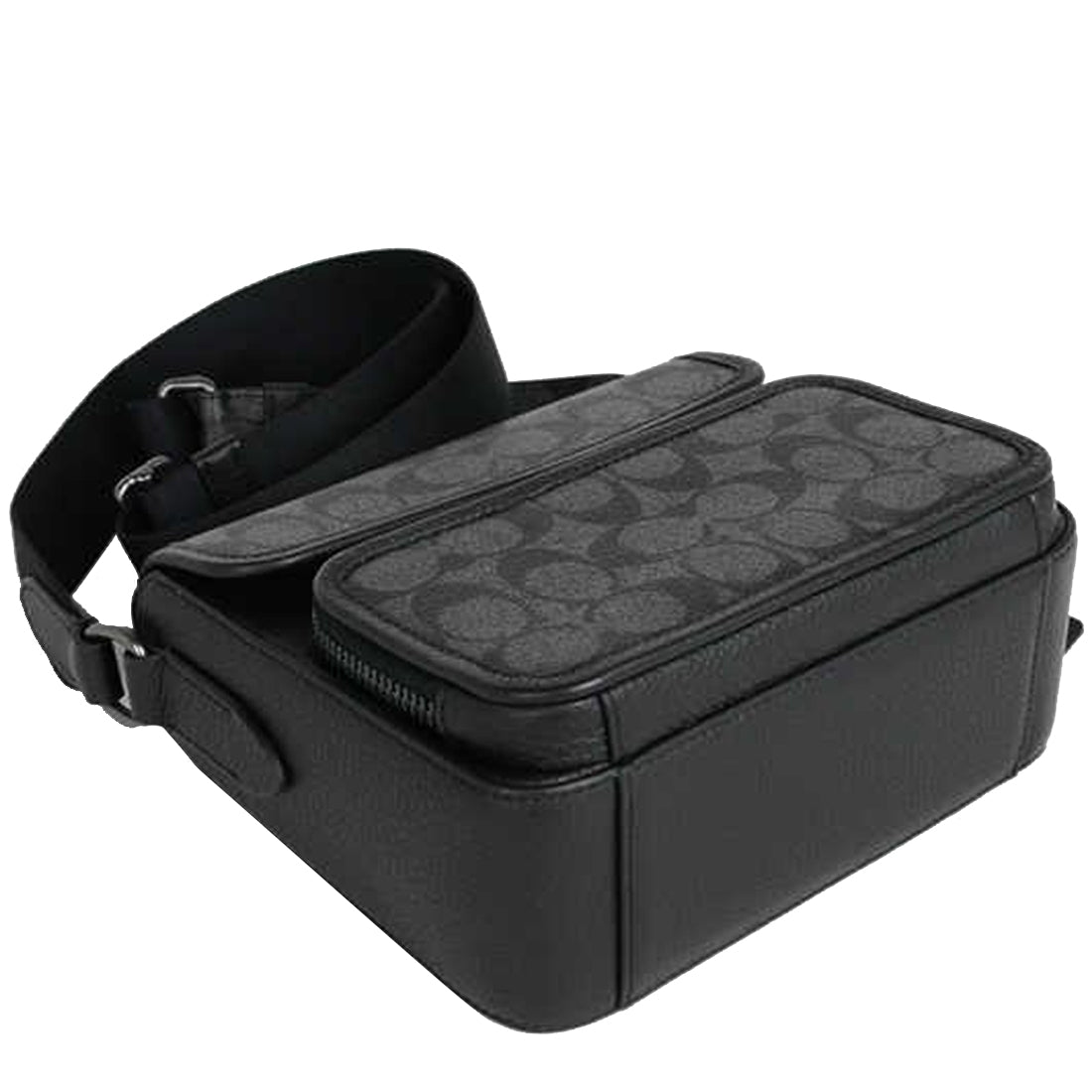 Buy Coach Sullivan Flap Crossbody Bag In Signature Canvas in Black ...