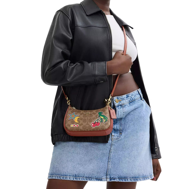 Buy Coach Teri Mini Crossbody Bag In Signature Canvas With Sticker ...
