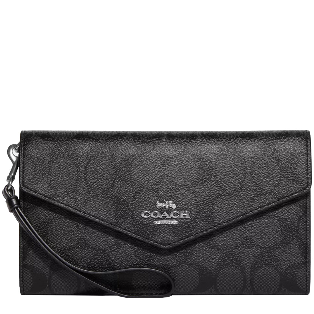 Buy Coach Travel Envelope Wallet In Signature Canvas in Graphite/ Black ...