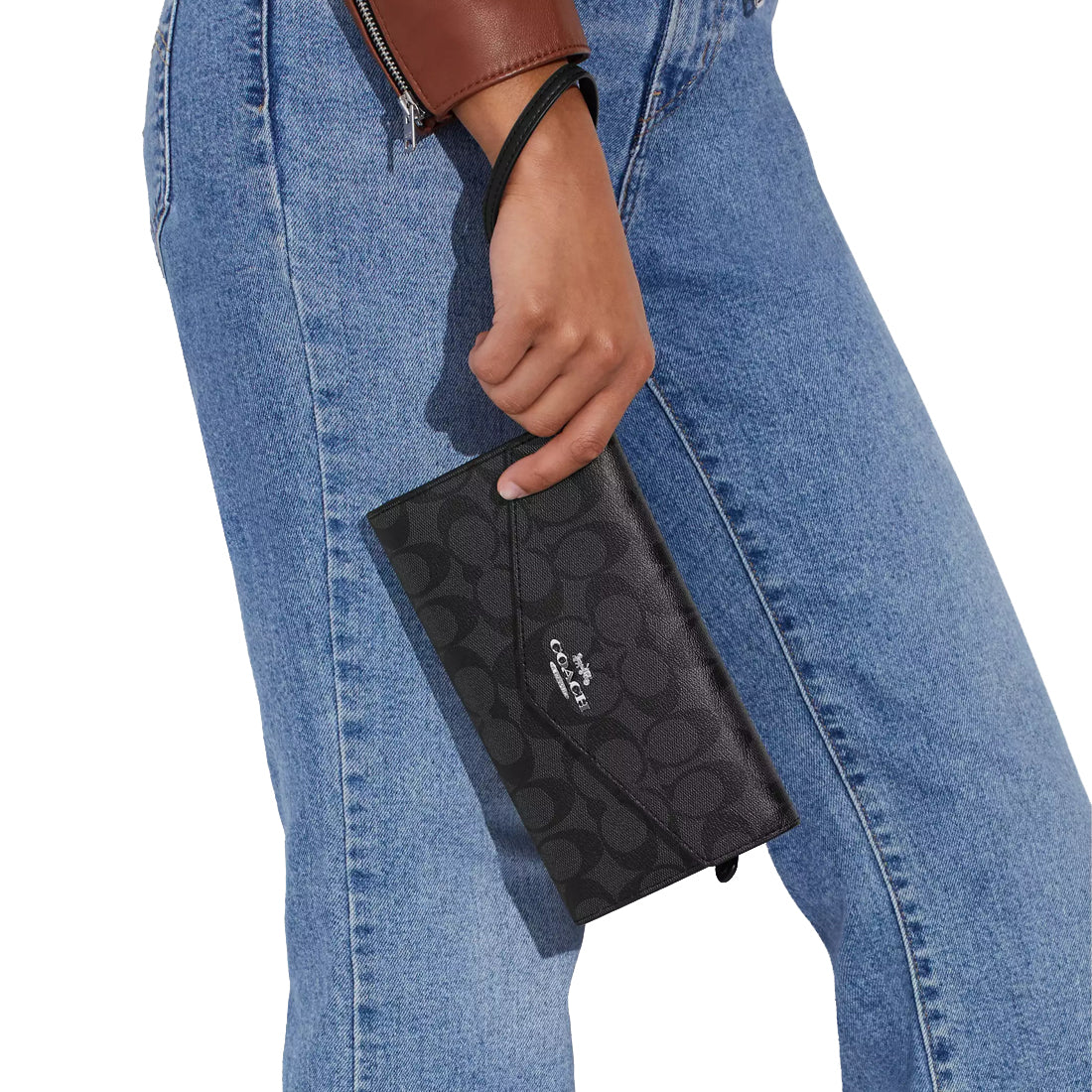 Buy Coach Travel Envelope Wallet In Signature Canvas in Graphite/ Black ...