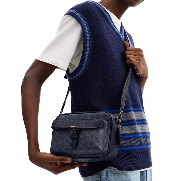 Buy Coach Warner Crossbody Bag In Signature Canvas in Denim/ Midnight ...