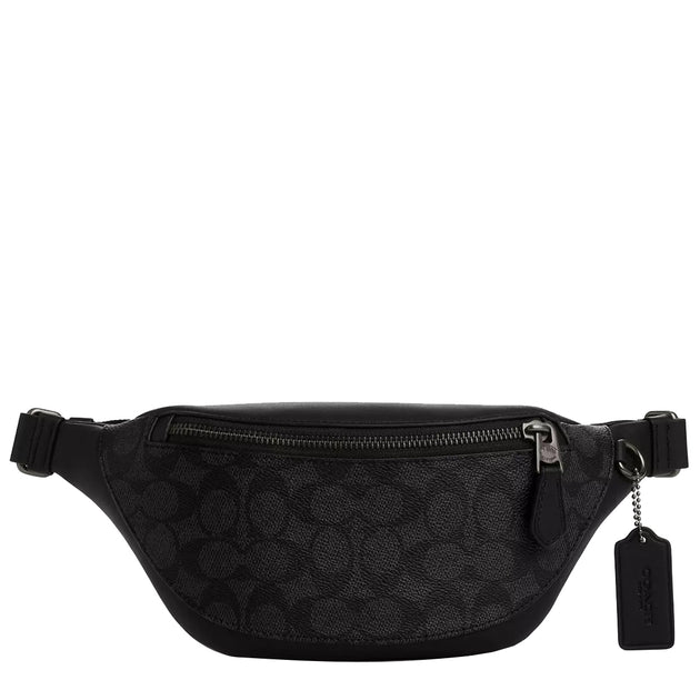Coach Warren Mini Belt Bag In Signature Canvas CW369 - Charcoal/ Black ...