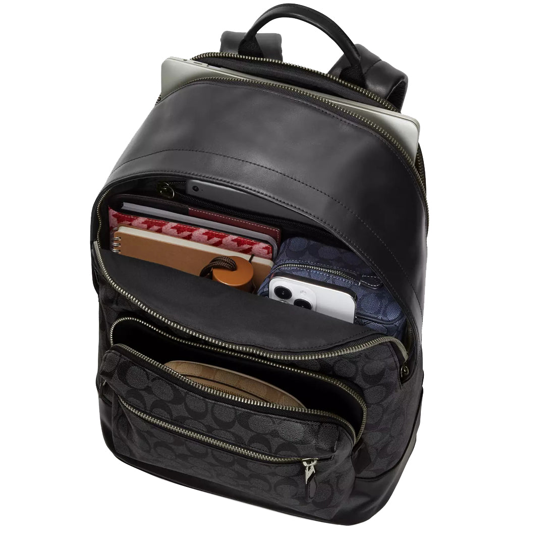 Buy Coach West Backpack Bag In Signature Canvas In Charcoal Black 2736 ...