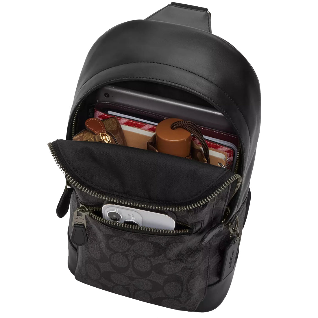 Buy Coach West Pack Bag In Signature Canvas In Charcoal Black 2853 ...