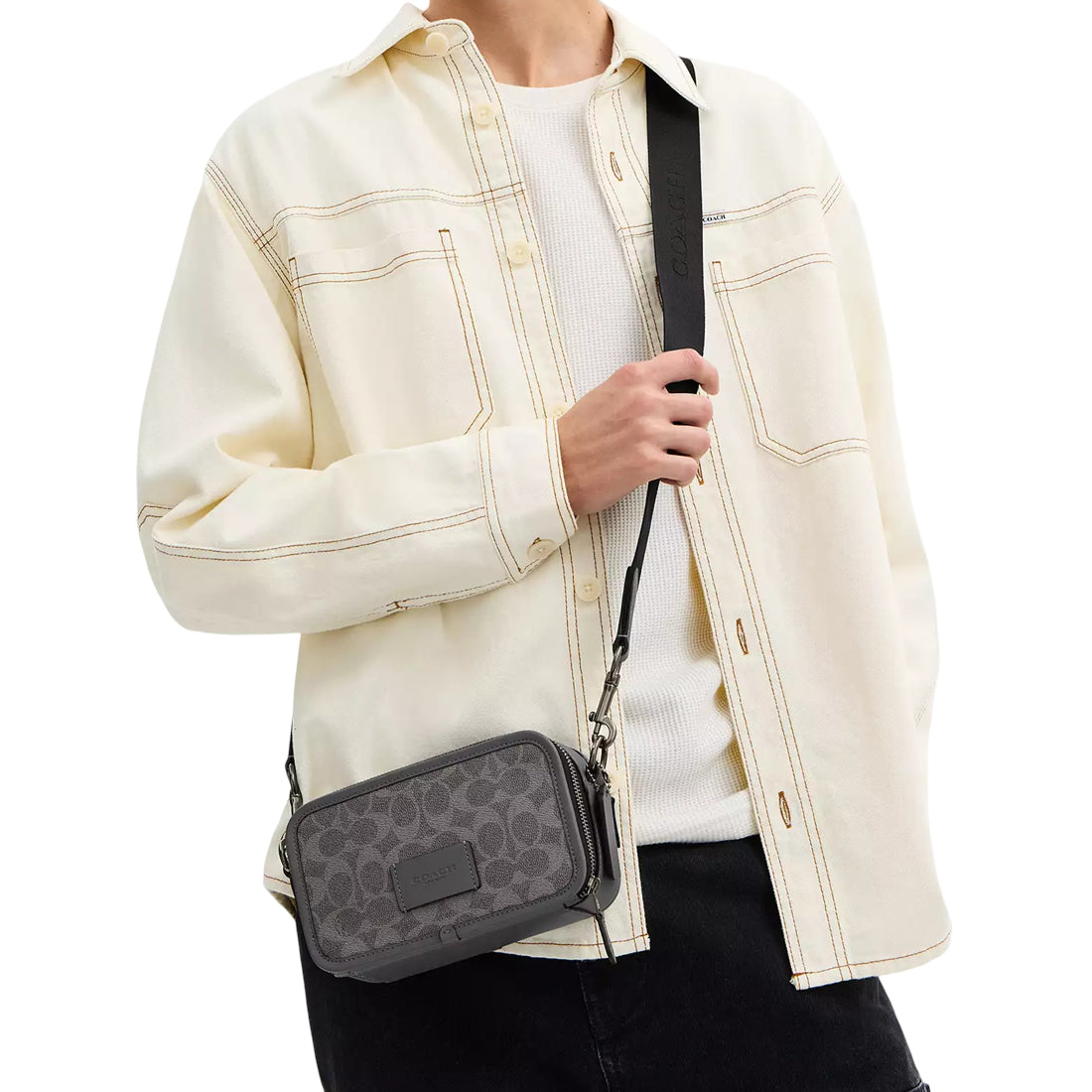 Coach Wyatt Crossbody Bag In Signature Canvas - Grey/ Charcoal CW365 ...