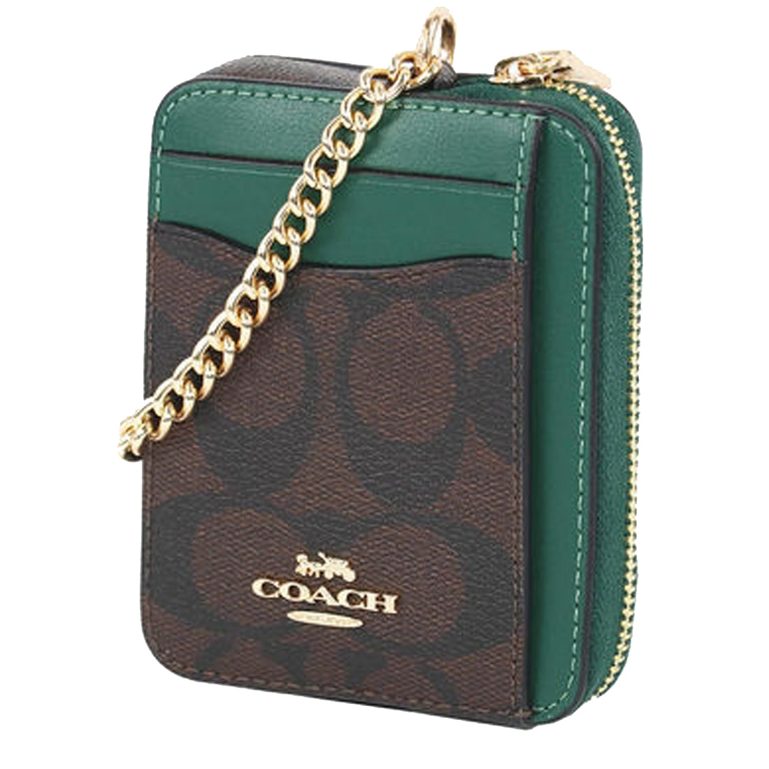 Buy Coach Zip Card Case In Signature Canvas in Brown/ Dark Pine C0058 ...
