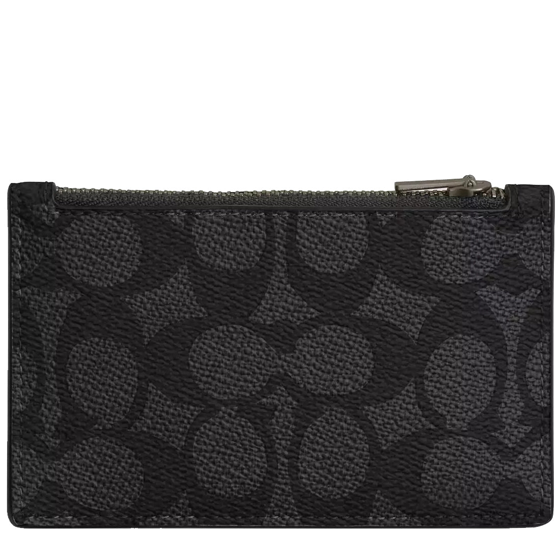 Buy Coach Zip Card Case In Signature Canvas in Charcoal/ Black CV764 ...