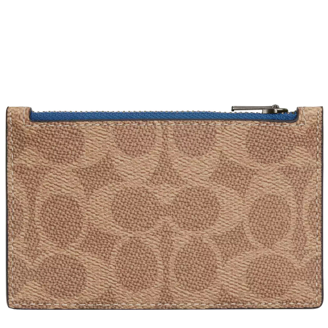Buy Coach Zip Card Case In Signature Canvas in Tan/ Pacific Bright ...