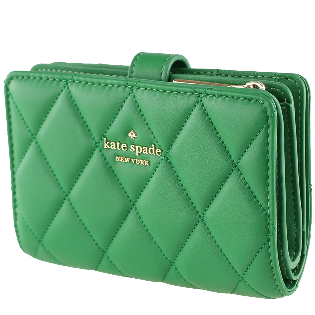 Kate Spade Carey Medium Compartment Bifold Wallet in Green Bean ka591 – PinkOrchard.com
