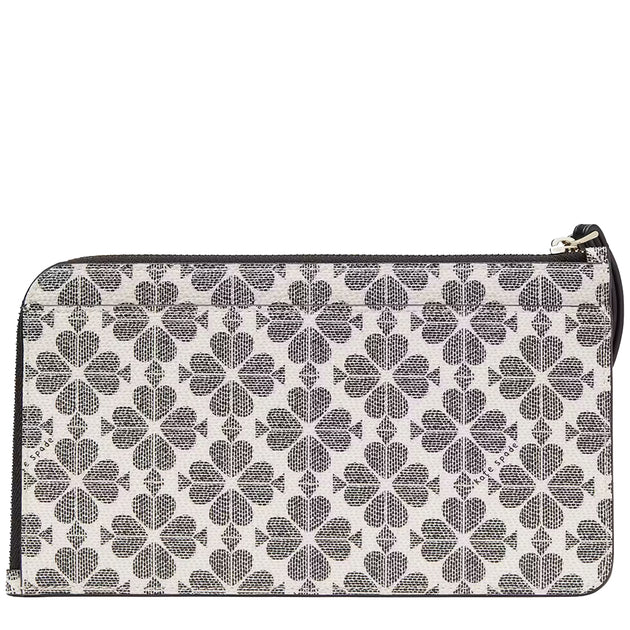 Buy Kate Spade Lucy Spade Flower Medium L-Zip Wristlet in Black Multi ...