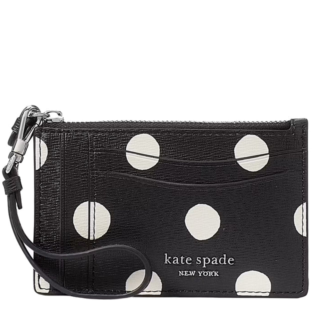 Buy Kate Spade Morgan Sunshine Dot Card Case Wristlet in Black Multi ...