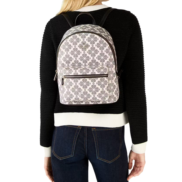 Buy Kate Spade Signature Spade Flower Medium Backpack Bag in Black ...