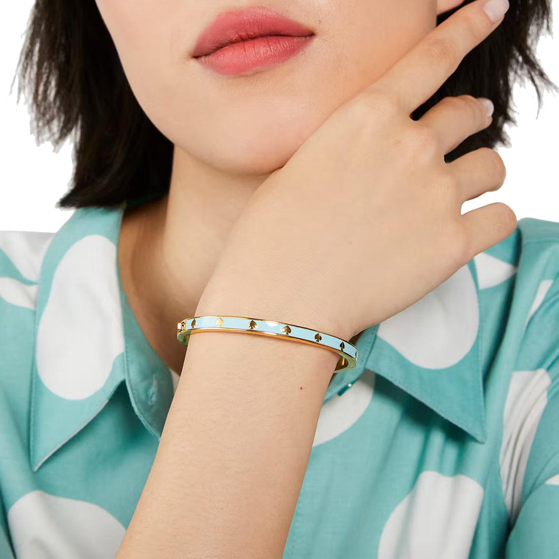 Buy Kate Spade Spot The Spade Enamel Hinged Bangle Bracelet in Perfect ...