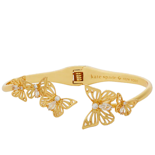 Kate Spade Gold Butterfly Cuff Bracelet in Clear/ Gold kc757 ...