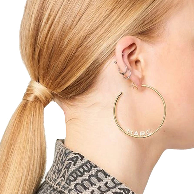 Buy Marc Jacobs Monogram Hoops Earrings in Gold J207M03FA22 Online in ...