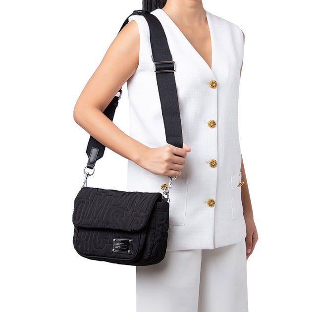 Buy Marc Jacobs Nylon Jumbled Logo Workwear Messenger Bag in Black ...
