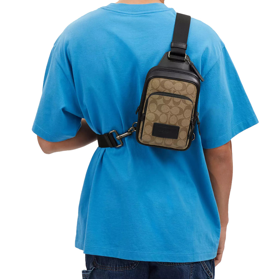 Buy Coach Track Pack Bag 14 In Signature Canvas In Khaki/ Black CL412 ...