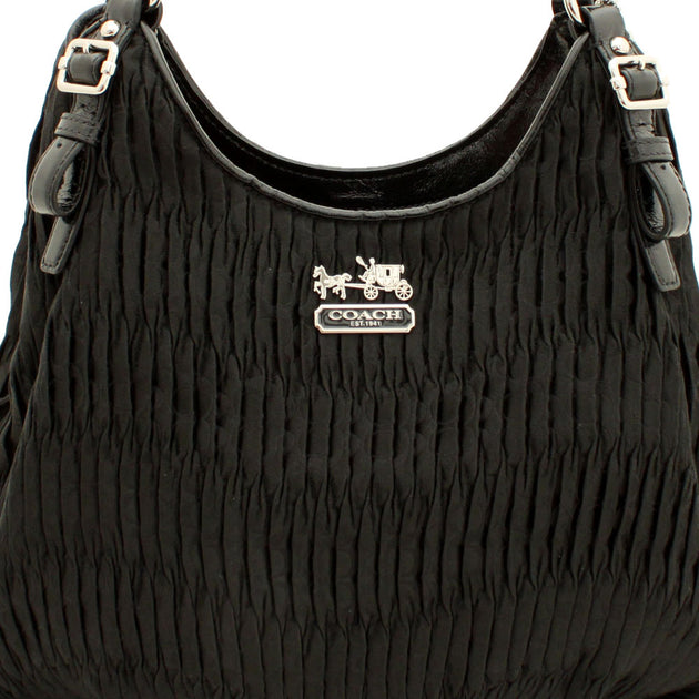 Coach Madison Gathered Signature Maggie Bag- Black – PinkOrchard.com