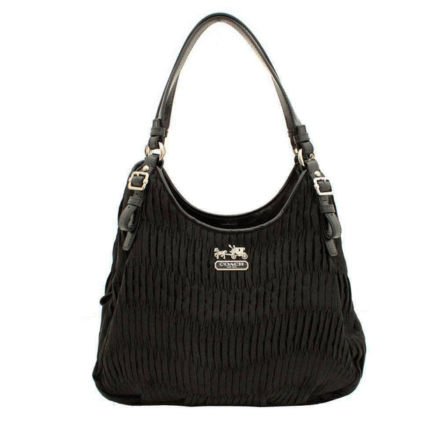 Coach Madison Gathered Signature Maggie Bag- Black – PinkOrchard.com