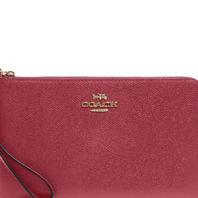 Coach Large Corner Zip Wristlet in Rouge 3888 – PinkOrchard.com