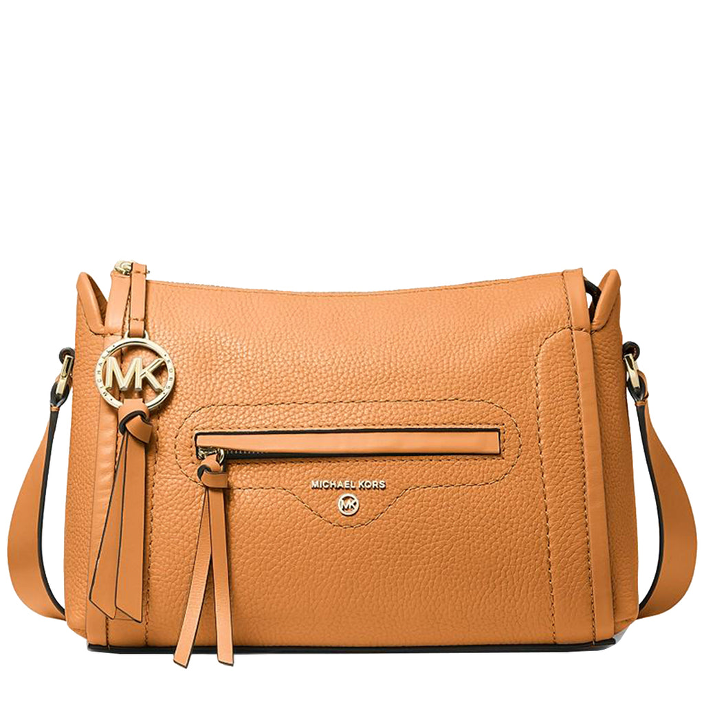 Michael Kors Carine Large Pebbled Leather Crossbody Bag in Cider PinkOrchard