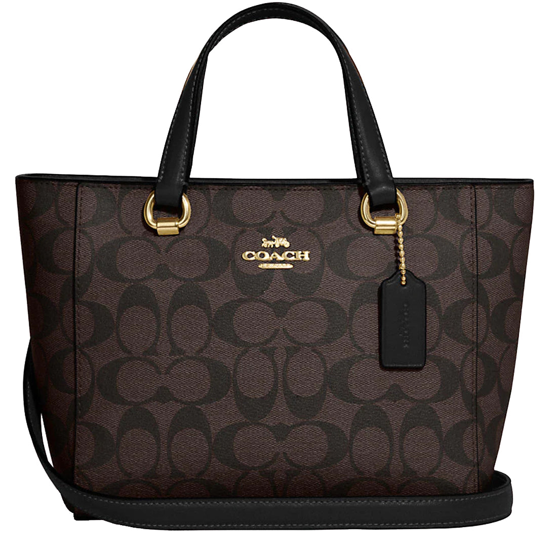 Coach Alice Satchel Bag In Signature Canvas in Gold/ Brown Black CA613 ...