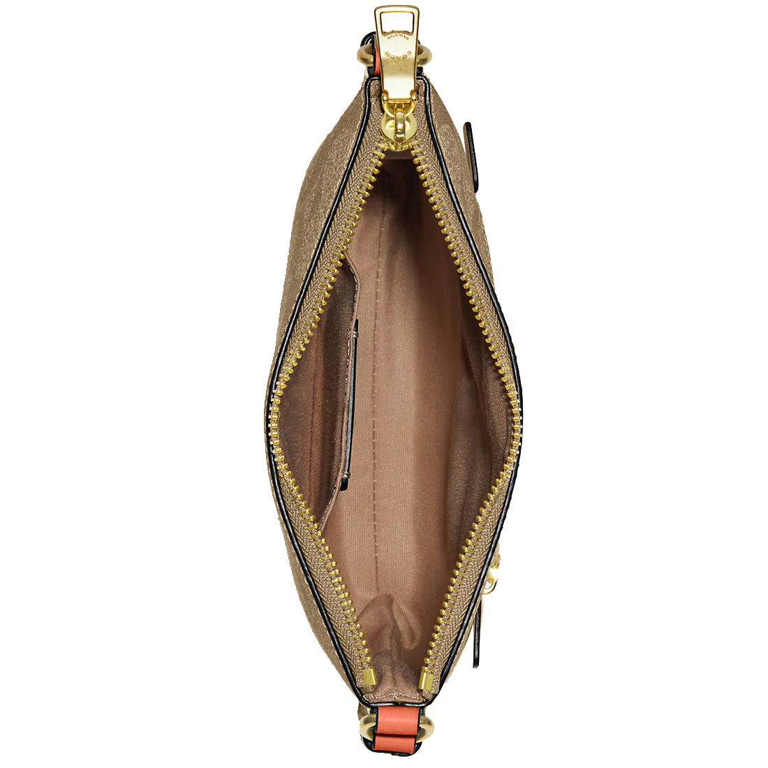 Coach Mini Rowan File Bag In Signature Canvas in Khaki/ Light Coral CF ...