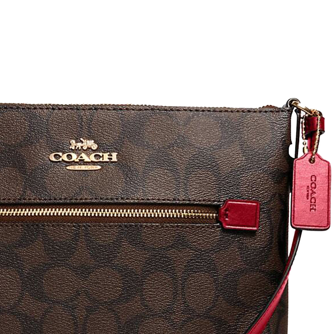 Coach Rowan File Bag In Signature Canvas in Brown/ 1941 Red C1554 ...