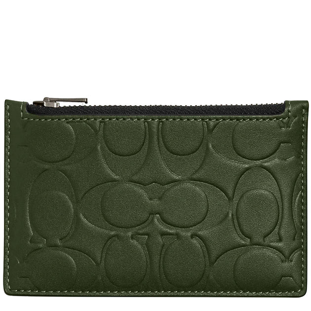 Coach Zip Card Case In Signature Leather in Dark Shamrock C9993 ...
