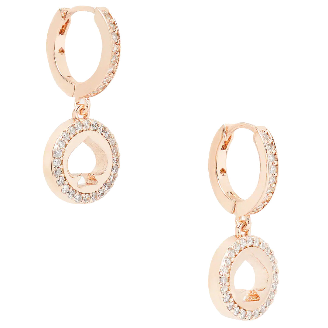 Buy Kate Spade Spot The Spade Pave Huggies Earrings in Clear Rose Gold k9175 Online in Singapore PinkOrchard